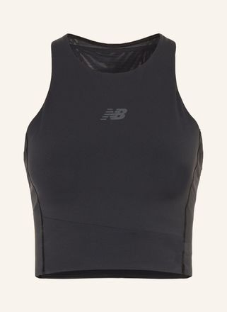 New Balance Cropped-Funktionstop schwarz