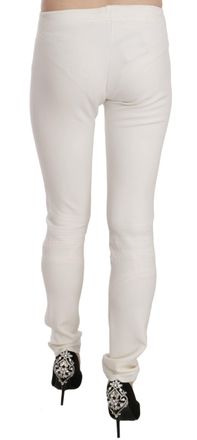 Just Cavalli Womens Mid Waist Skinny Dress Trousers White Folies Viscose Elastane