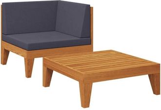 vidaXL 2-tlg. Garten-Lounge-Set mit Auflagen Massivholz Akazie - Vidaxl