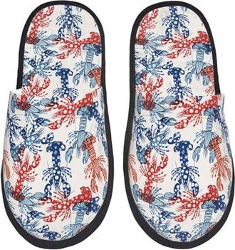 Generic Pantoufles Unisexes Imprimé Homard Rouge Chaussons Femme Automne Hiver Doux Pantoufles À La Maison, Pour Intérieur Extérieur, Fête, Femmes, M