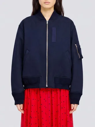 Semicouture Blouson bomber en laine m&eacute;lang&eacute;e &agrave; col &eacute;lastique