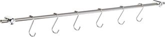 Fackelmann Fackelmann Relingleiste, K&uuml;chenleiste aus Edelstahl, Hakenleiste inkl. 6 Haken (Farbe: Silber), Menge: 1 St&uuml;ck