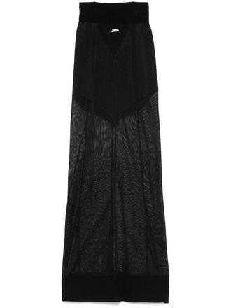 Jean Paul Gaultier jupe en maille à coupe longue - Noir