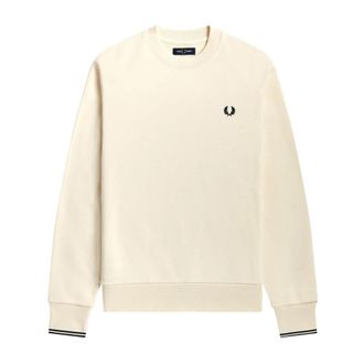 Fred Perry Ecrufarbener Pullover mit Logo - - Sweatshirts & Hoodies - Herren - Beige - XL