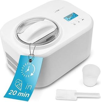 Clatronic Eismaschine und Joghurtbereiter | Eis in 20 min. | für bis zu 1000ml | Eismaschine mit Kompressor | für Eis & Frozen Joghurt | Inkl. Rezeptvorschläge,
