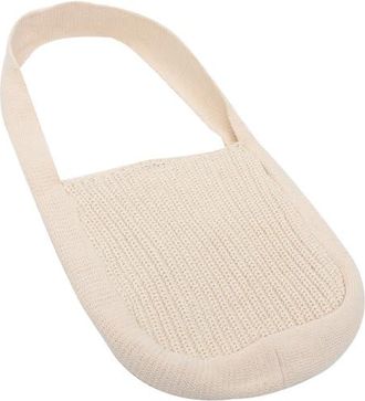 Supvox Paquet Fourre-Tout Tricot&eacute; Grand Format pour Femme Paquet Bandouli&egrave;re Portable en Tissu Crochet&eacute; Couleur Amande pour Quotidien et Sorties L&eacute;ger et Spa