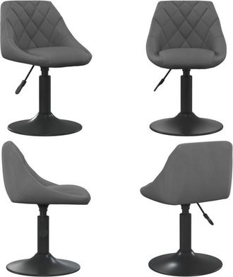 vidaXL Vidaxl - Chaise de salle à manger Gris foncé Velours - Chaises De Salle à Manger - Chaise Pivotante - Chaise Élégante - Chaise Velours - Chaise