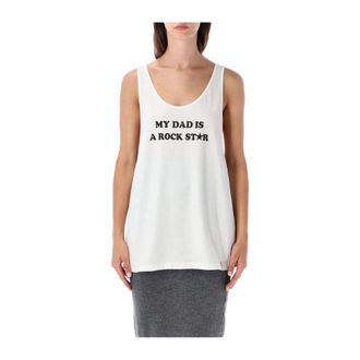 Stella McCartney Mein Papa ist ein Rockstar Grafik-Tanktop - - Tops - Damen - Wei&szlig; - S
