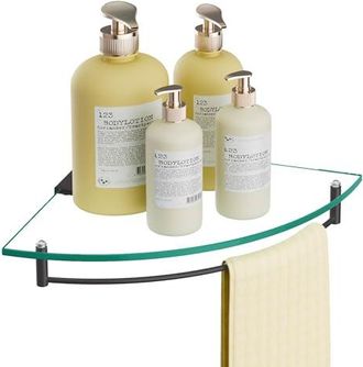 Kes &Eacute;tag&egrave;re Murale Salle de Bain Tablette Verre Douche &Eacute;tag&egrave;re dangle Murale &Eacute;tag&egrave;re dangle de Douche Acier Inoxydable SUS 304 Noir Mat, BGS2101A-BK