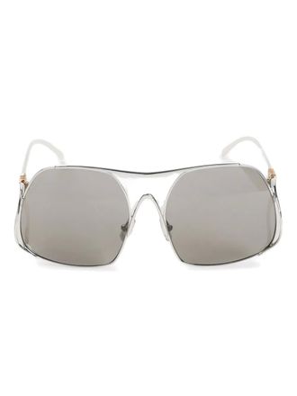 Miu Miu Eyewear Sonnenbrille mit Logo - Grau
