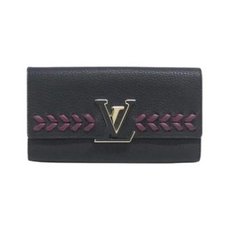 Louis Vuitton Portefeuille Long Pr&eacute;-poss&eacute;d&eacute; en Taurillon (Pliable) - Femme - Pre-owned - Noir - Taille: ONE Size