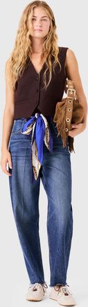 Maje Jean Carotte Avec Twilly - Bleu - Taille 34 - Maje