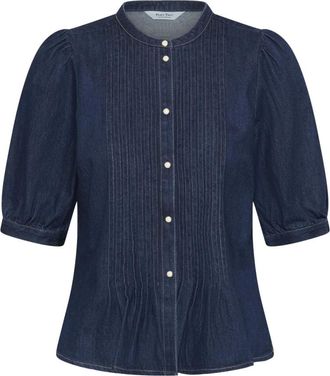 Part Two Femme, Blouses et Chemises, Bleu, Taille: 36 FR Sassi Denim Blouse