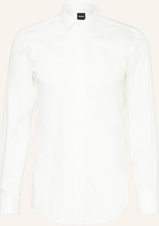 HUGO BOSS Hemd Hank Slim Fit Mit Umschlagmanschette weiss