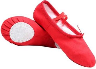 BESPORTBLE Pantoufles de Ballet Souples en Toile Rouge Taille 31 Chaussures de Danse et Yoga L&eacute;g&egrave;res Antid&eacute;rapantes Semelle Douce Adapt&eacute;es aux Pratiques de Danse