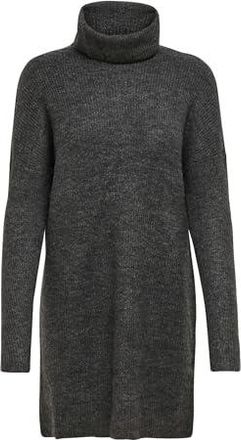 Only Onljana L/s Cowlneck Dress Wool Knt, Robe Femme, Gris (Dark Grey Melange Dark Melange), 36 (Taille fabricant: X-Small)