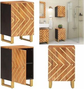 vidaXL Vidaxl - Armoire bain marron et noir 38x33,5x58 cm bois massif manguier - Meuble De Salle De Bain - Armoire De Salle De Bain - Rangement Salle De