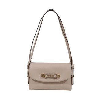 Guess Femme, Sacs, Beige, Taille: ONE Size Sac &agrave; bandouli&egrave;re avec fermeture tourniquet
