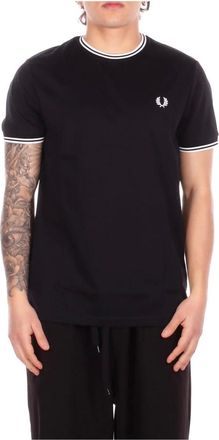Fred Perry Homme, Tops, Noir, Taille: M Front Logo T-shirt