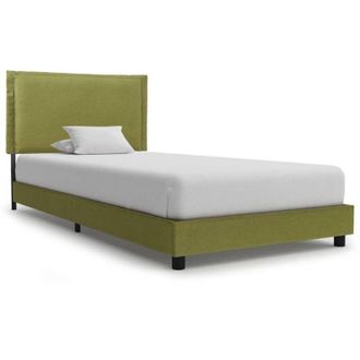vidaXL Bettgestell Gr&uuml;n Stoff 90x200 cm Vidaxl