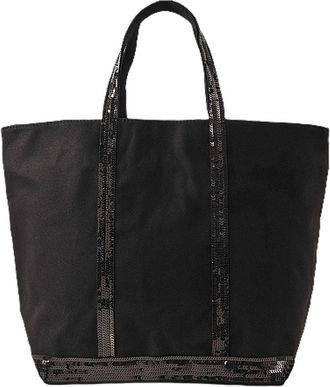 Vanessa Bruno Cabas noir en toile et sequins L + Fermeture &eacute;clair