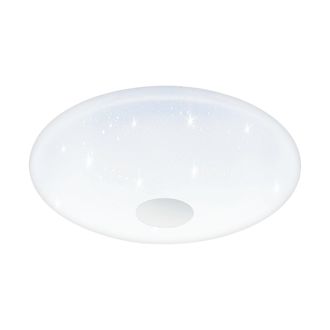 Eglo LED Deckenleuchte Voltago 2, 1 flammige Deckenlampe mit Kristall-Effekt, Fernbedienung, Lichtfarbe (warmwei&szlig; - kaltwei&szlig;), dimmbar, Wohnzimmerlampe aus