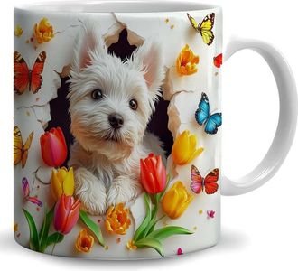 Generic Individuell Stadt-Tasse Niedliche Westie Leicht zu Reinigen Becher 330ML f&uuml;r Weihnachten,Geburtstagsgeschenk,Elterngeschenk,M&auml;nnergeschenk