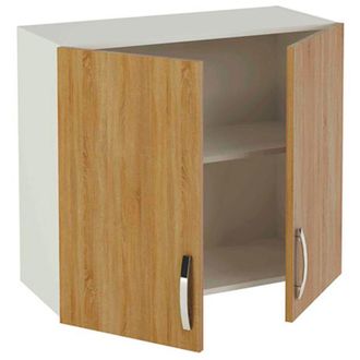 PEGANE Pegane - Meuble haut de cuisine 2 portes ch&ecirc;ne cortez - Hauteur 70 cm x Longueur 80 cm x Profondeur 35 cm - &Eacute;tag&egrave;re int&eacute;rieure r&eacute;glable