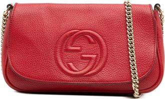 Gucci Hobo Bags - Medium Leather Soho Chain Flap Crossbody - Gr. unisize - in Rot - f&uuml;r Damen