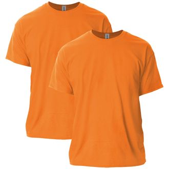 Gildan Unisex-Erwachsene Ultra Cotton T-Shirt, Style G2000, Multipack Hemd, Safety Orange (2er-Pack), L