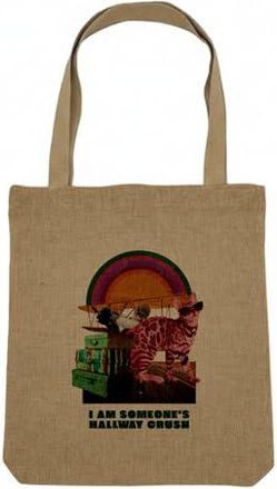 Fabulous Sac Shopping Tote Bag Aspect Lin - Hallway Crush Chat Collage Vintage Illustration Art Humour Parodie Animal Retro - Sac de Courses Toile Epaisse 360g