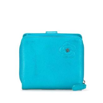 Chanel Pre-owned Leder Portemonnaie - - Pre-owned - Damen - Blau - ONE SIZE