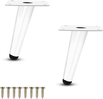 Generic Verstellbare M&ouml;belbeine Aus Metall - 4 St&uuml;ck rutschfeste Sofa Beine, Bett F&uuml;&szlig;e F&uuml;r Tisch, TV-St&auml;nder, Schr&auml;nke, Verdickte St&uuml;tzf&uuml;&szlig;e Mit Gummipads(Wei&szlig;