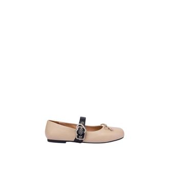 Love Moschino Femme, Chaussures, Beige, Taille: 40 EU Ballerines en cuir nappa
