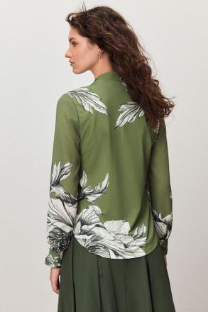 Next Langarmbluse Lang&auml;rmelige Bluse mit V-Ausschnitt (1-tlg)