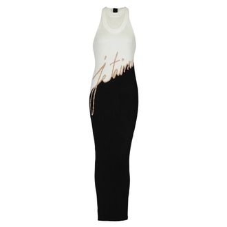 Balmain Femme, Robes, Noir, Taille: 40 FR Robe longue en maille jacquard &laquo; Lettre damour &raquo;
