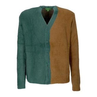 HUF Weicher Brauner Cardigan Pullover Knopfverschluss - - Knitwear - Herren - Mehrfarbig - M