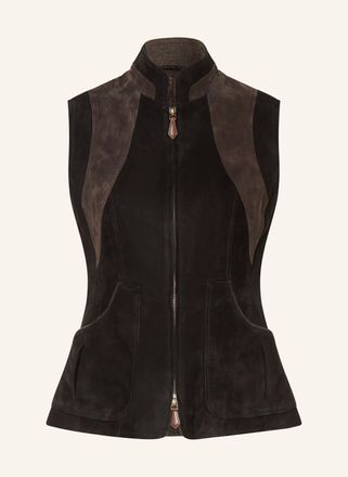 Habsburg Habsburg Lederweste Waidegg schwarz