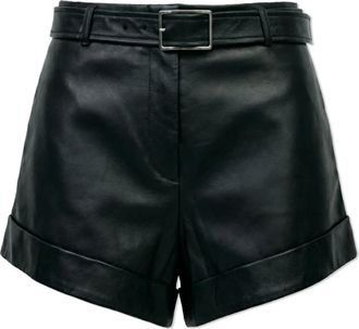 Sportmax Femme, Shorts, Noir, Taille: 38 FR Vasaio Leather Shorts