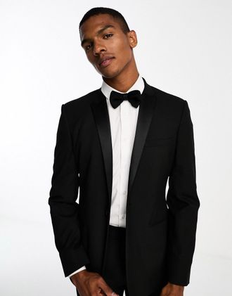 Asos Veste de smoking slim - Noir