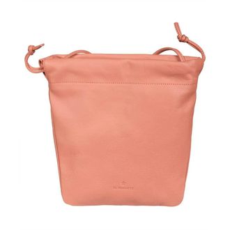 IL BISONTE Leder Crossbody Tasche mit Kordelzug - - Bags - Damen - Rosa - ONE SIZE