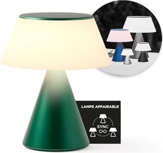 Lexon Lampe de chevet LED LUMA L, Grande lampe de table sans fil tactile avec variateur dintensit&eacute; et synchronisation multi lampes, 9 couleurs de lumi&egrave;re re