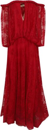Zimmermann Femme, Robes, Rouge, Taille: 36 FR Luna Lace Billow Gown