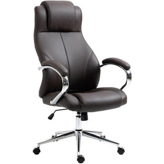 Clp Chaise de bureau exclusive avec une apparence moderne en cuir r&eacute;el en diff&eacute;rentes couleurs colore : marron