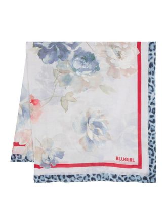 Blugirl foulard fleuri &agrave; effet d&eacute;grad&eacute; - Bleu