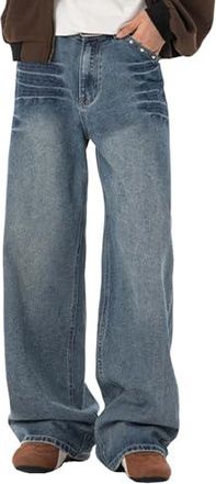 Generic Jean Homme Jeans Homme Week-End/Voyage Pantalon en Jean Design Unique Lavage D&eacute;color&eacute; Tendance - Confort Quotidien avec Touche Mode Affirm&eacute;e