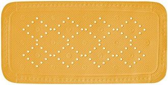 Spirella Badewannenteppich PVC Modell Alaska - Rutschfester Badeteppich mit Saugnäpfen + Anti-Schimmel Abflusslöcher - Orange - 71 x 36 cm - Badaccessoires