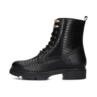 Omoda Schlangenmuster Schn&uuml;rstiefel - - Shoes - Damen - Schwarzk - 43 EU