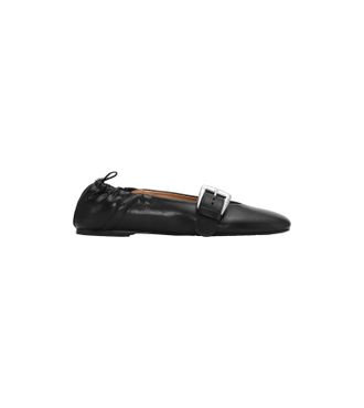 Ganni Low-Top Sneaker - Ballerinas aus Faux-Leder - Gr. 36 (EU) - in Schwarz - für Damen