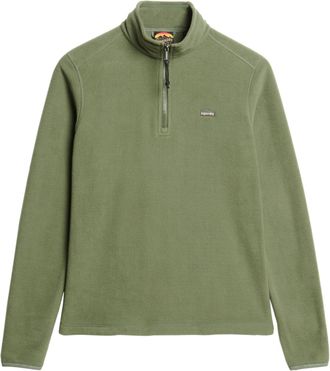 Superdry Damen Polar Fleecepullover mit halbem Reißverschluss Lorbeer Kaki 38